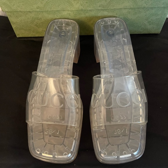 Gucci | Shoes | Gucci Clear Slide Sandals | Poshmark